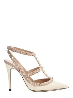 Valentino Garavani Valentino Garavani Rockstud Patent Leather Caged Pump Ivory/poudre