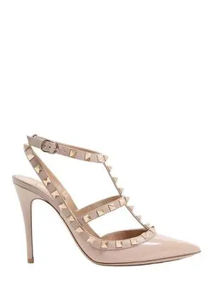 Valentino Garavani Valentino Garavani Rockstud Patent Leather Caged Pump Poudre
