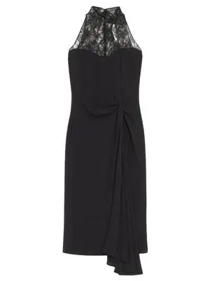 VALENTINO Valentino Georgette Midi Dress With Lace Detail