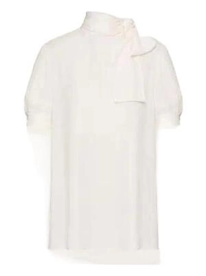 Valentino Garavani Valentino Georgette Top Ivory
