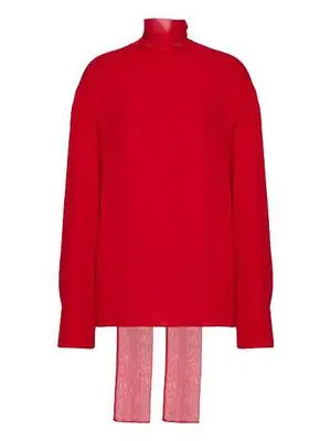 Valentino Garavani Georgette Top Red