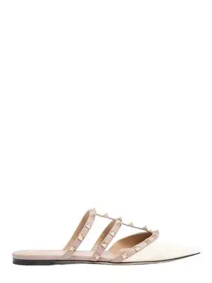 Valentino Garavani Valentino Garavani Rockstud Patent-Leather Mule Light Ivory