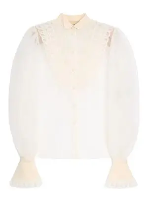 VALENTINO Embroidered Organza Shirt