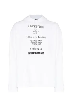 Raf Simons Chest-print Hooded Sweatshirt - White