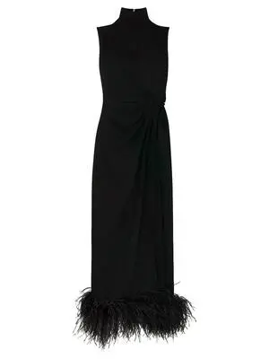 16Arlington Maika Feather-embellished Gown - Black