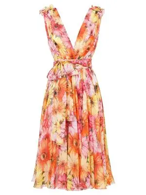 DOLCE & GABBANA Dolce & Gabbana Floral Print Silk Dress