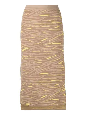 Stella McCartney Animal Pattern Knitted Skirt - Brown