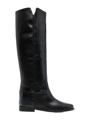 VIA ROMA 15 Leather Boots - Black