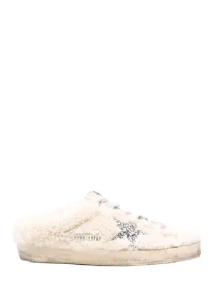 GOLDEN GOOSE Super-star Sabot Shearling Sneakers - White