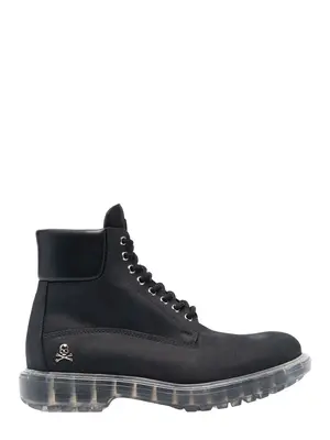 Philipp Plein Hunter Leather Lace-up Boots - Black