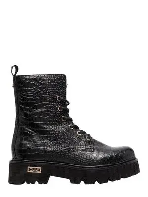 CULT Crocodile-effect Leather Boots