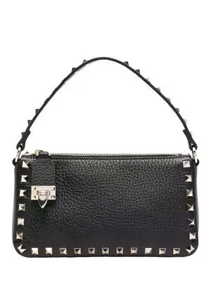 Valentino Garavani Valentino Garavani Rockstud Leather Shoulder Bag Black