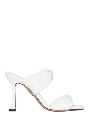 AQUAZZURA Twist 95mm Leather Sandals - White