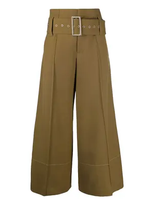 10 CORSO COMO High-waisted Wide-leg Trousers - Brown