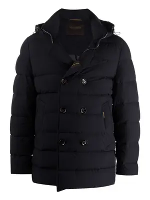 MOORER Double-breasted Padded Jacket - Blue