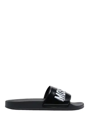 Moschino Print Slides - Black