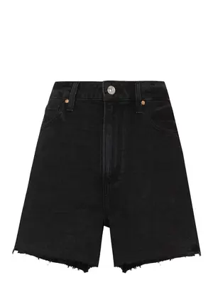 Paige Dani High-waisted Denim Shorts Black