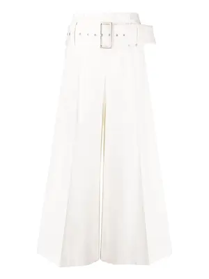 10 CORSO COMO High-waisted Wide-leg Trousers - White
