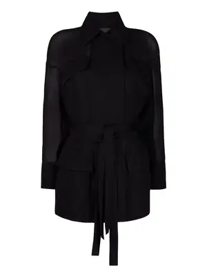 FERRAGAMO Tie-fastening Shirt Jacket - Black