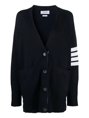 Thom Browne Oversized 4-bar Stripe Cardigan - Blue