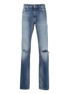 VERSACE Distressed-Effect Straight-Leg Jeans