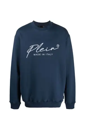 Philipp Plein Embroidered-logo Sweatshirt Blue