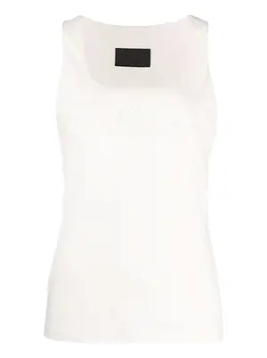 Philipp Plein Logo-embroidered Vest Top - Neutrals