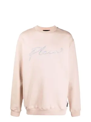 Philipp Plein Embroidered-logo Sweatshirt - Neutrals