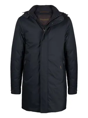 MOORER Zip-up Hooded Down Jacket - Blue