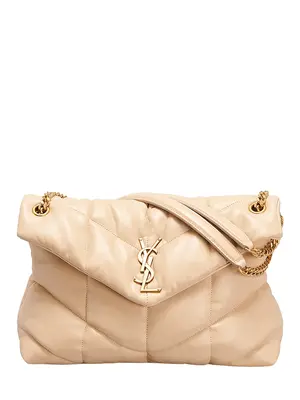 Saint Laurent Saint Laurent Lou Puffer Shoulder Bag Avorio
