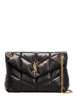 Saint Laurent Lou Puffer Shoulder Bag - Black