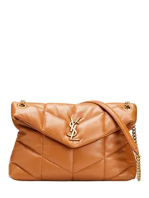 Saint Laurent Saint Laurent Lou Puffer Shoulder Bag Miel Dark