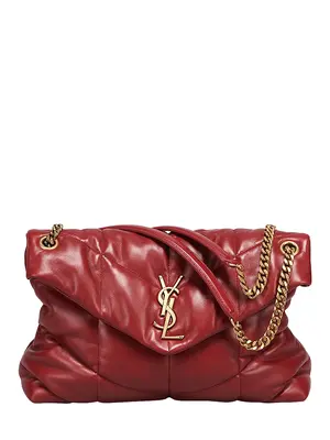 Saint Laurent Saint Laurent Lou Puffer Shoulder Bag Red