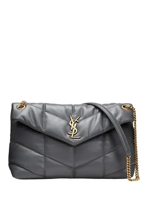 Saint Laurent Saint Laurent Lou Puffer Shoulder Bag Storm Gray