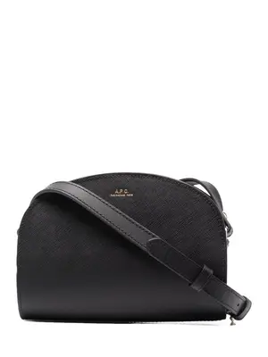 A.p.c. Demi-lune Leather Shoulder Bag - Black
