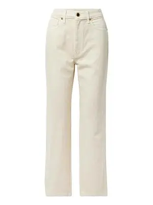 Khaite Abigail High-Rise Straight-Leg Jeans Ivory