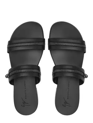 GIUSEPPE ZANOTTI Brad Zip-detail Sandals - Black