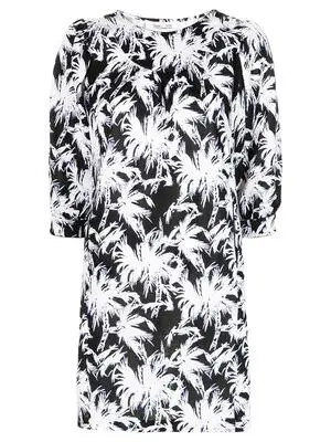 DIANE VON FURSTENBERG DVF Diane Von Furstenberg Palm Tree Print Mini Dress