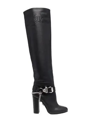 Philipp Plein Buckle-detail Knee-high Boots - Black