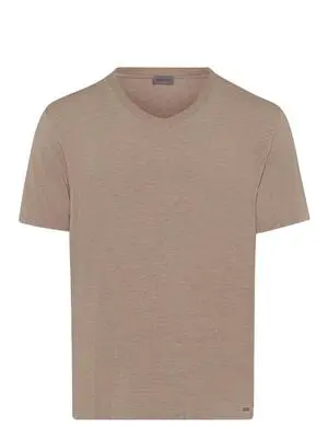 Hanro Casual V-neck T-shirt Gray Pattern