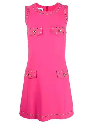 Moschino Teddy Bear-buttons Sleeveless Dress - Pink