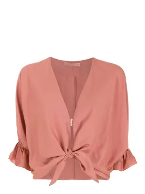 CLUBE BOSSA Rubin Knot-detail Blouse - Neutrals