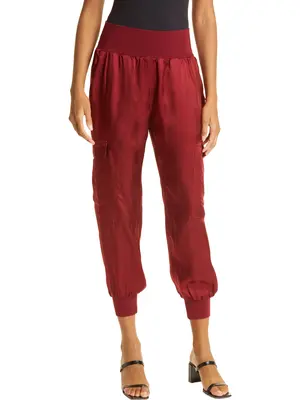 Cinq À Sept Cinq À Sept Giles Cropped Cargo Joggers Cranberry