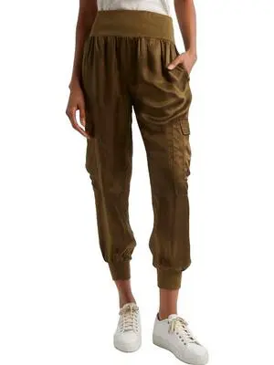 Cinq À Sept Cinq À Sept Giles Cropped Cargo Joggers Dark Olive