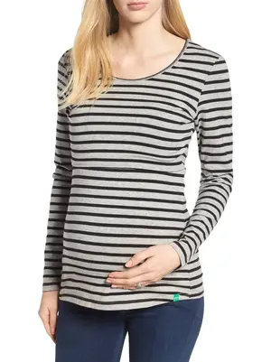 MODERN ETERNITY Maternity/Nursing Tee Grey/ Black