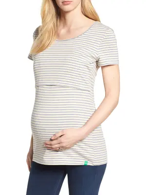 MODERN ETERNITY Maternity/Nursing Tee Grey/ Natural