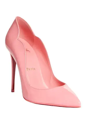 CHRISTIAN LOUBOUTIN Christian Louboutin Hot Chick Scallop Pointed Toe Pumps Bubble Gum