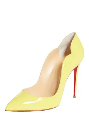 CHRISTIAN LOUBOUTIN Christian Louboutin Hot Chick Scallop Pointed Toe Pumps Citronnade