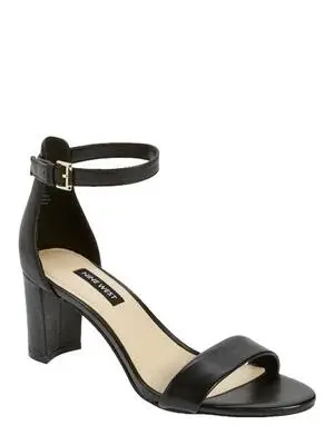 Nine West Nine West Pruce Ankle Strap Sandal Black Leather