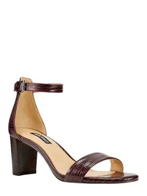 Nine West Nine West Pruce Ankle Strap Sandal Bordo Lizard